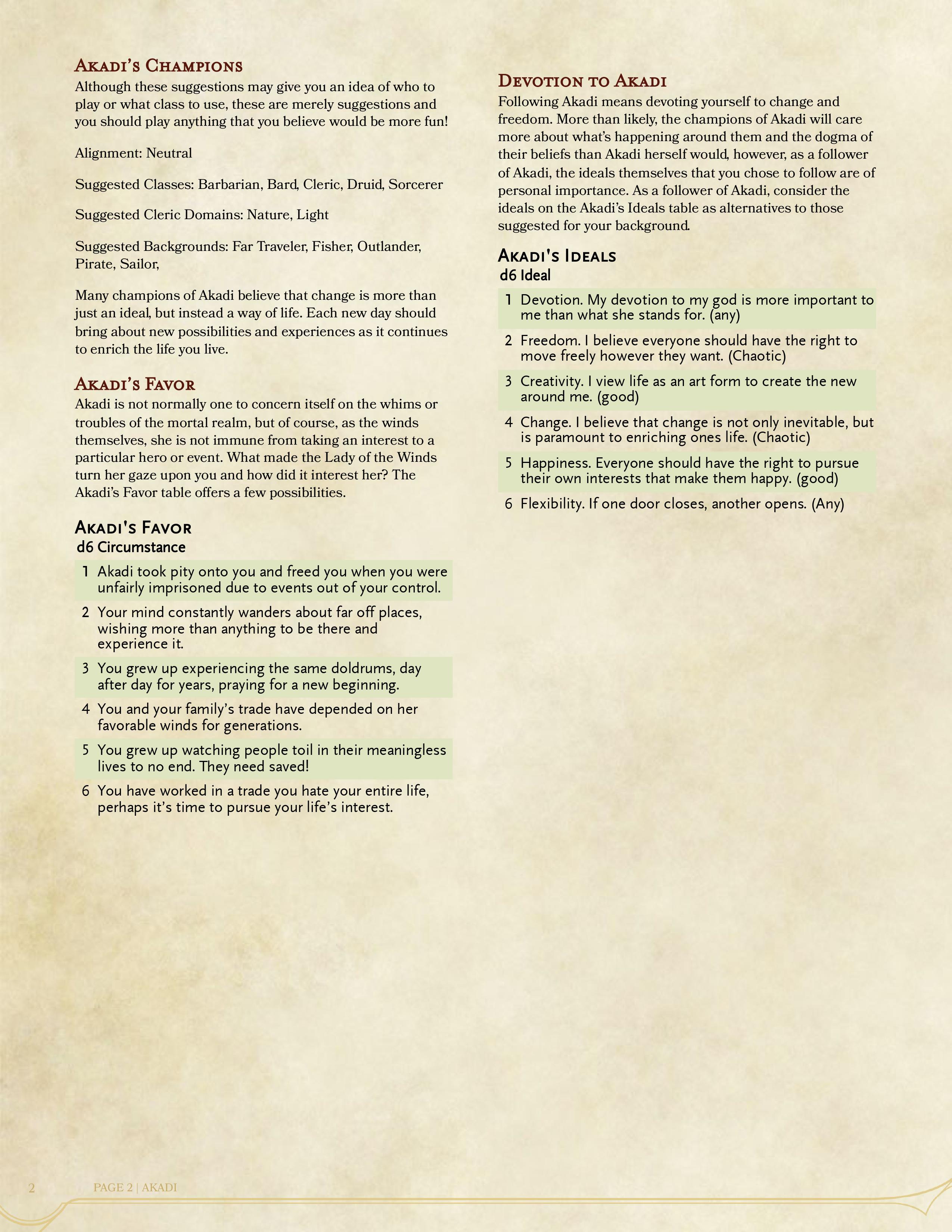 Making Piety Matter-Akadi, Lady of Air – Mighty Flail