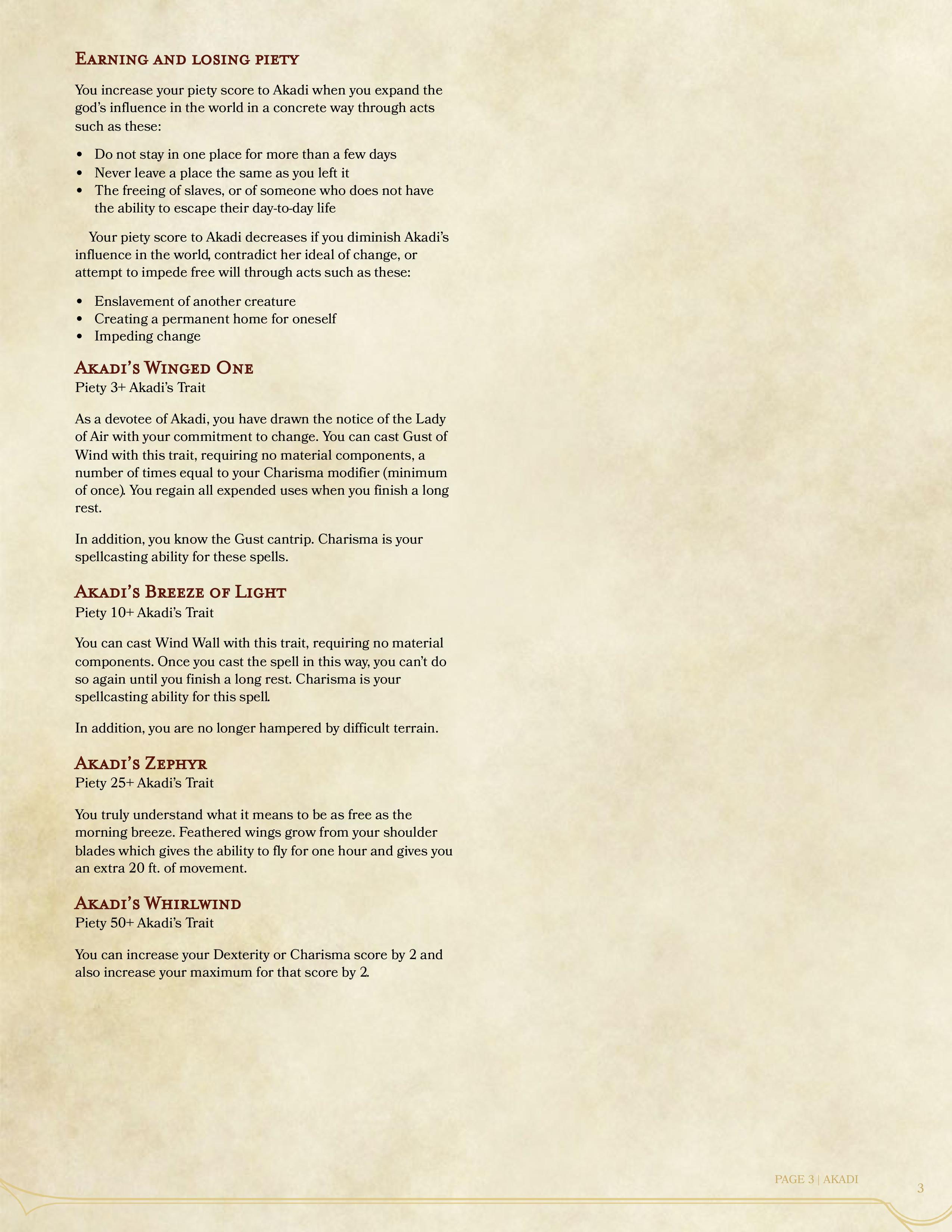 Making Piety Matter-Akadi, Lady of Air – Mighty Flail