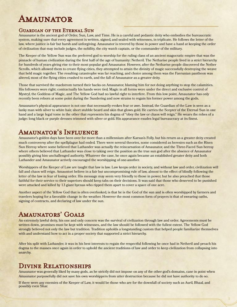 Making Piety Matter – Amaunator, Guardian of the Eternal Sun – Mighty Flail