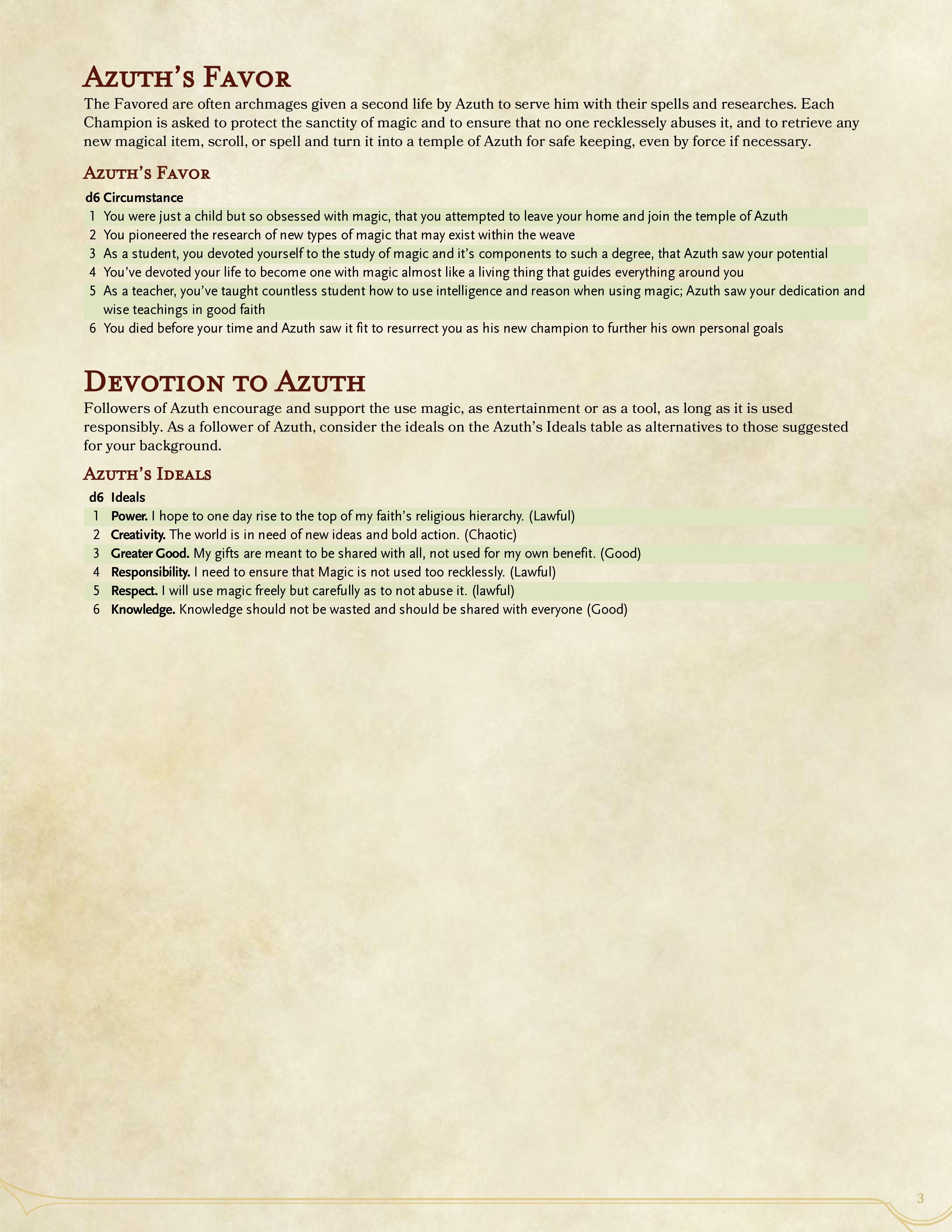 Making Piety Matter- Azuth, the Patron of Wizards – Mighty Flail