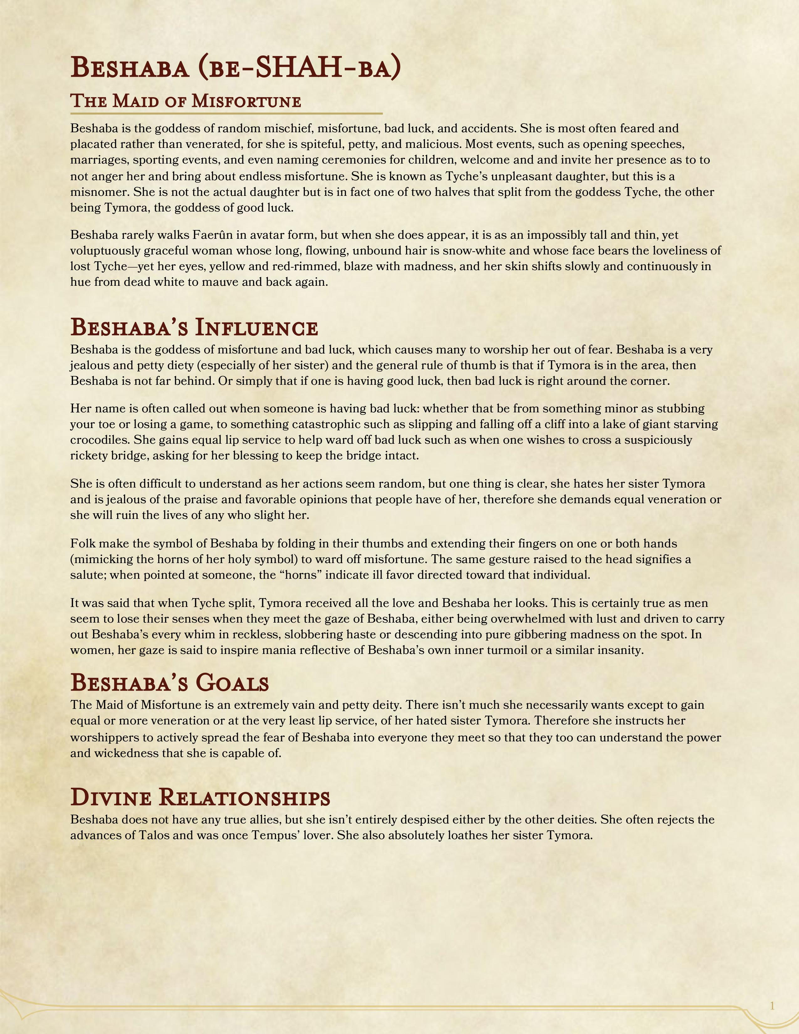 Making Piety Matter-Beshaba, Maid of Misfortune – Mighty Flail